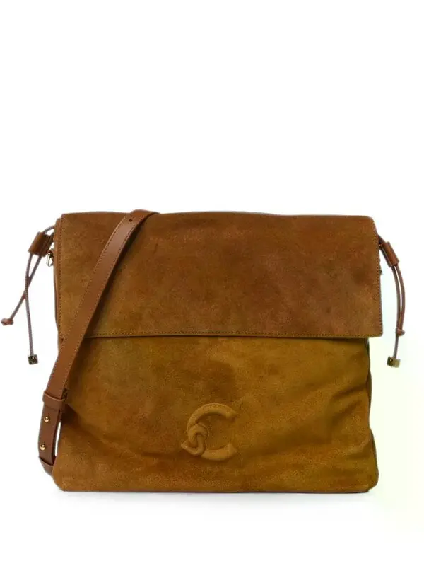 COCCINELLE Logo-patch Suede Shoulder Bag