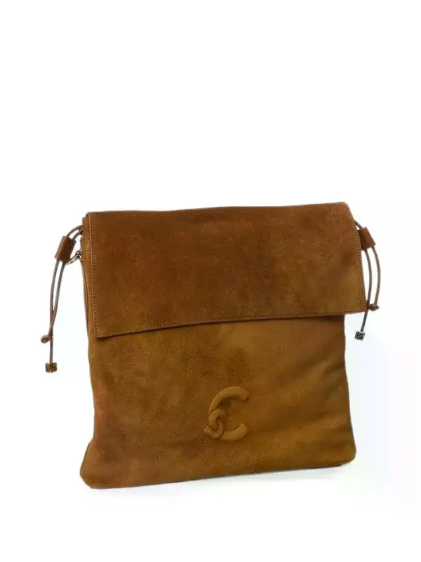 COCCINELLE Logo-patch Suede Shoulder Bag