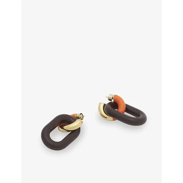 Marni Chain Resin And Brass Drop Earrings - 00r35