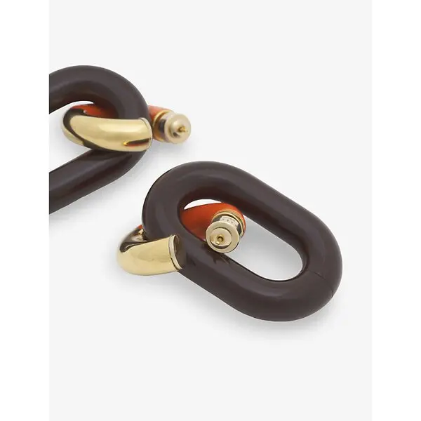 Marni Chain Resin And Brass Drop Earrings
