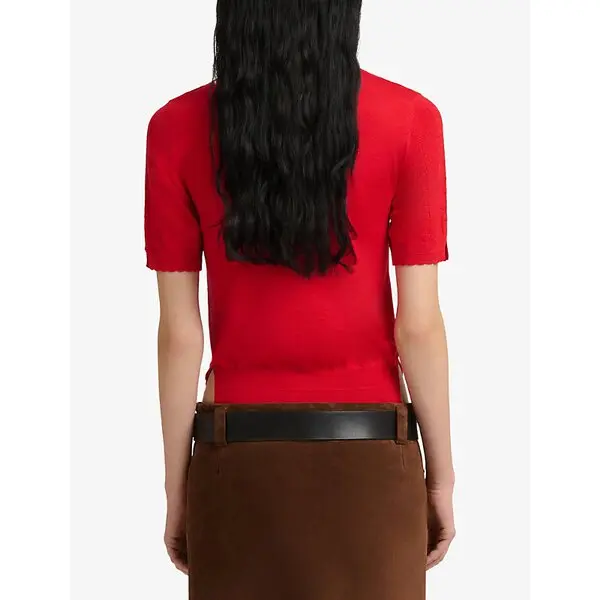 Marni Pointelle-stitching Cotton And Silk Polo Shirt - 00r63