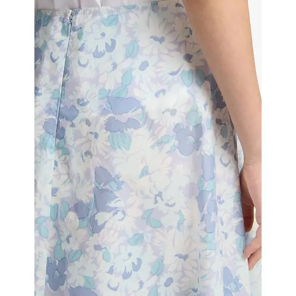 Marni Floral Print Cotton Midi Skirt