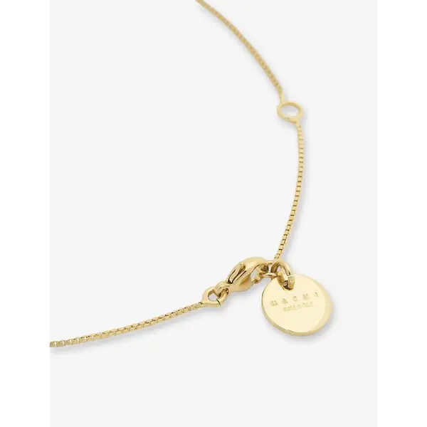 Marni Enamelled Dog Charm Brass Necklace