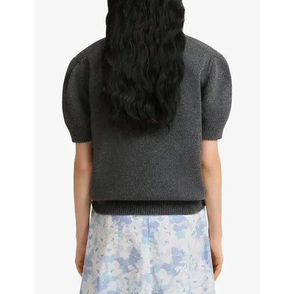 Marni Floral Embroidered V-neck Short-sleeve Jumper