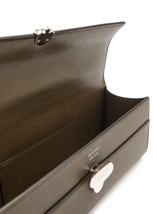 Savette Slim Symmetry Grained Leather Pochette
