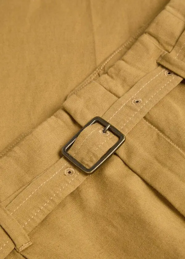 Polo Ralph Lauren Belted Cotton And Linen-blend Trousers