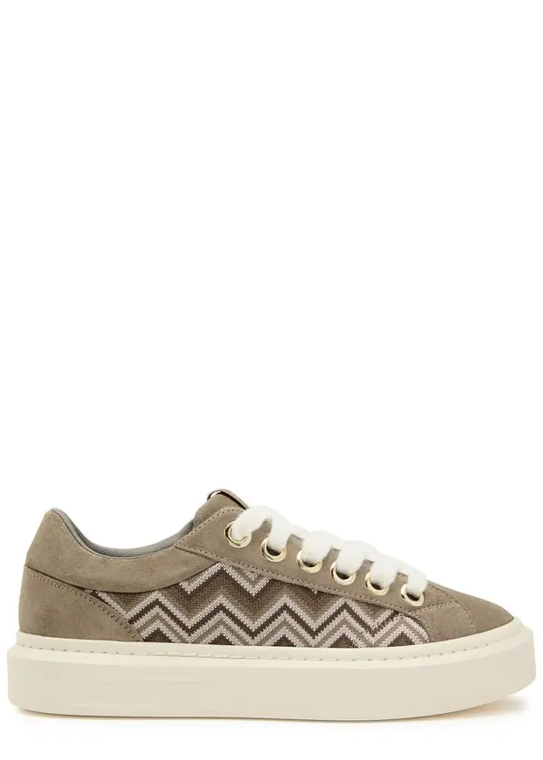 CLEENS Ace Panelled Leather And Suede Sneakers - Beige