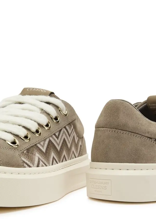 CLEENS Ace Panelled Leather And Suede Sneakers