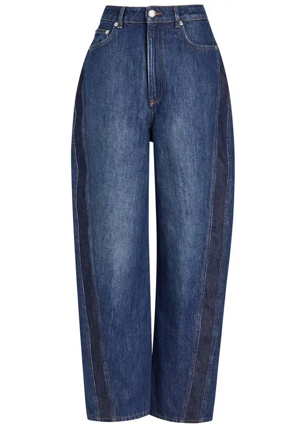 Givenchy Panelled Barrel-leg Jeans - Mid Blu