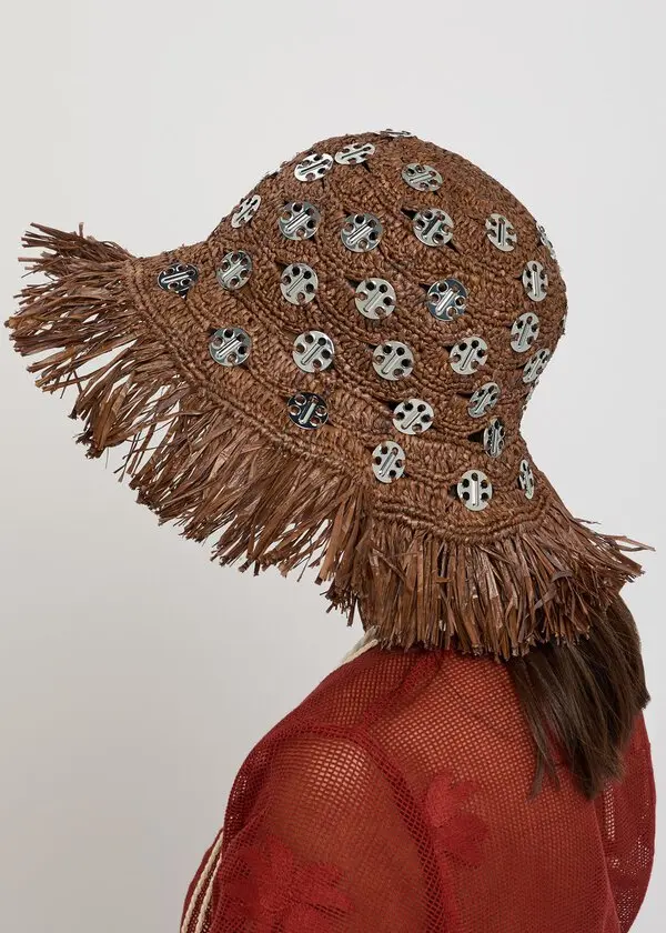 Rabanne 1969 Disc Raffia Sun Hat