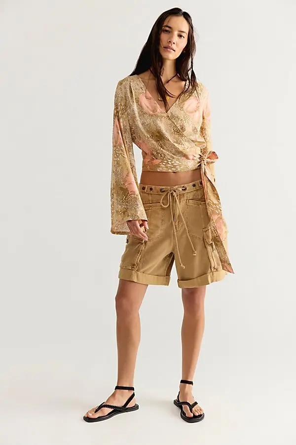 Free People Roxie Wrap Top At - Fennel Combo