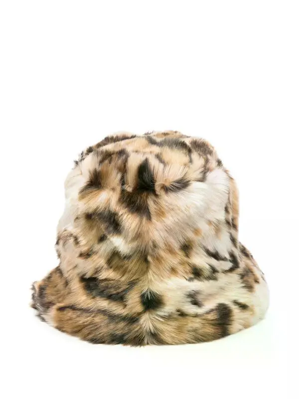 Etro Leopard-print Faux-fur Bucket Hat - Neutrals