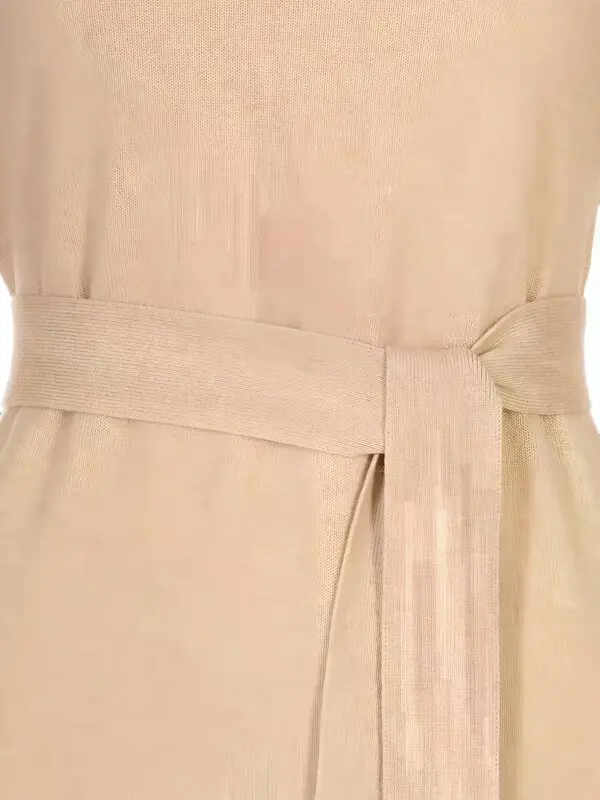 Fabiana Filippi Belted Fine Knit Long Sleeve Maxi Dress