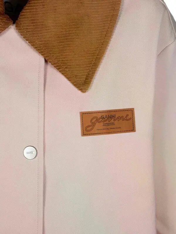 GANNI Corduroy-collar Twill Jacket