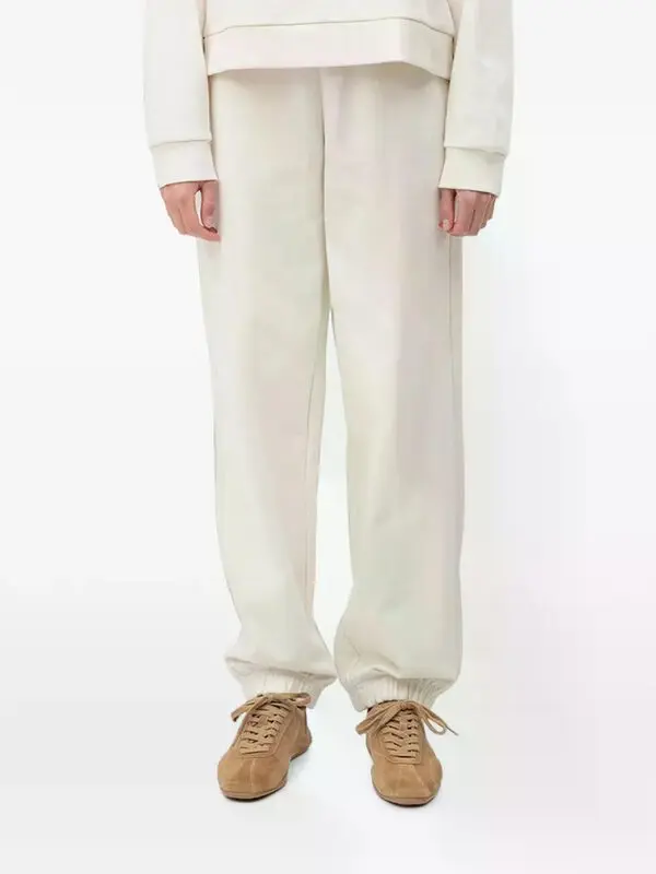 Hugo Nuembrie B Relaxed-fit Cotton Joggers With Embroidered-logo - Neutrals