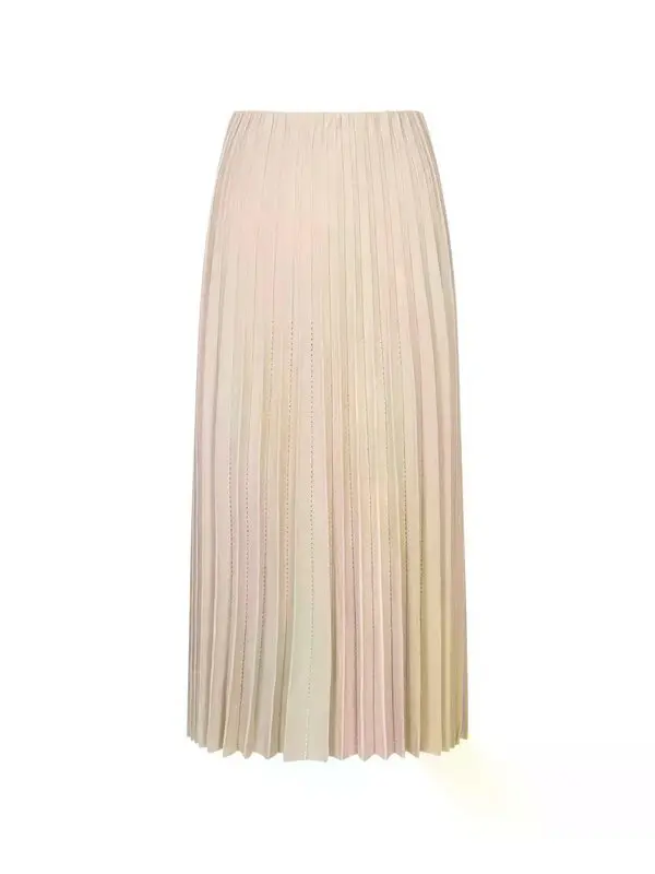 Agnona Pleated Knitted Midi Skirt - Neutrals