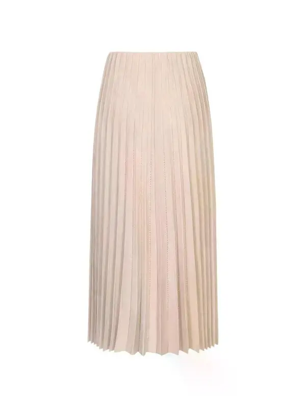 Agnona Pleated Knitted Midi Skirt