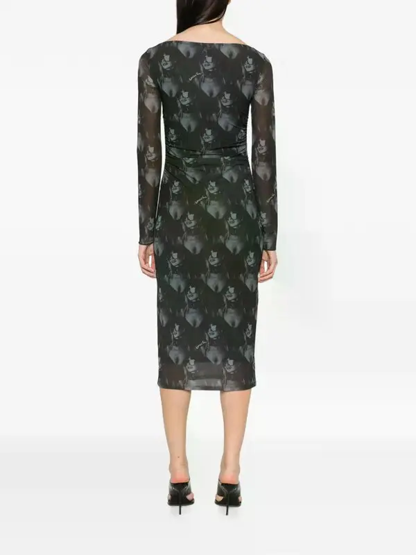 Patrizia Pepe Graphic-print Ruched Midi Dress