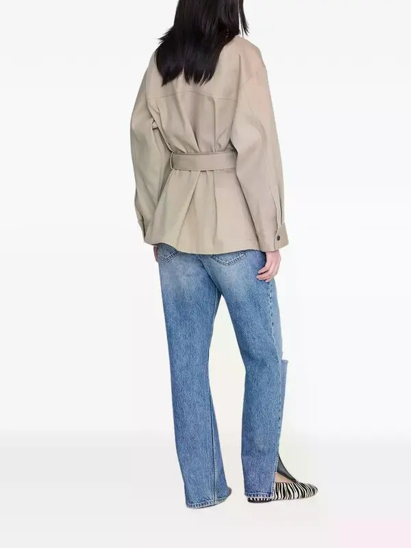 ANINE BING Odin Utility Jacket With Belt - Neutrals