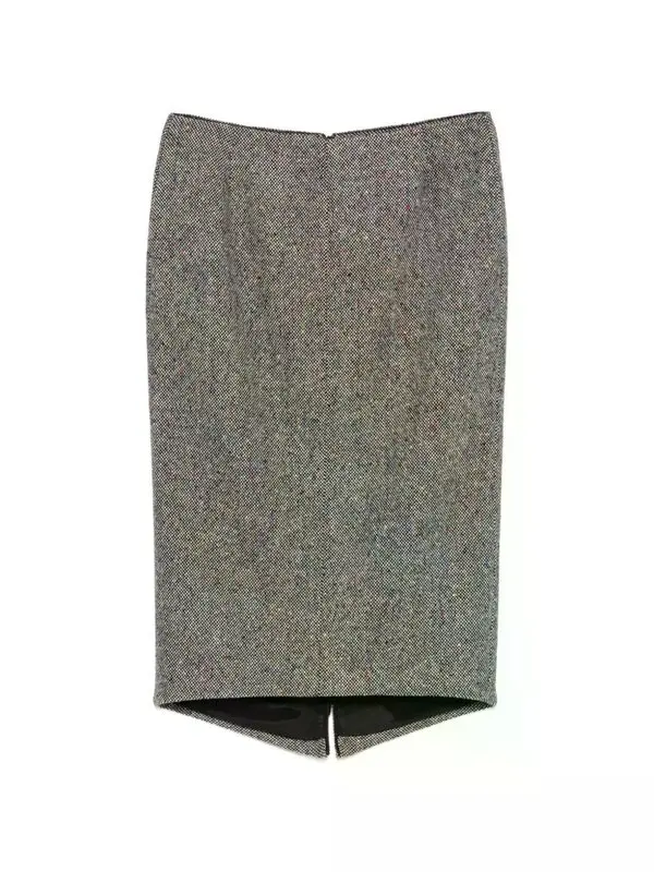N°21 Herringbone-pattern Side-slit Skirt