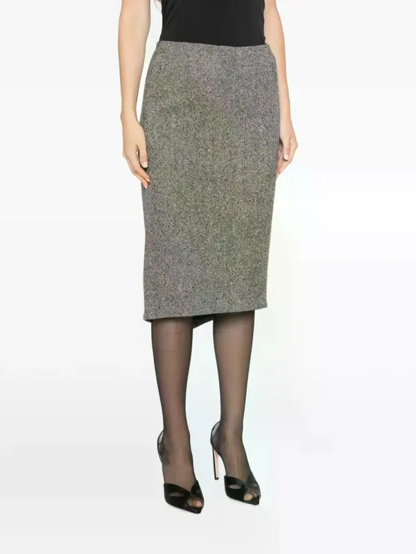 N°21 Herringbone-pattern Side-slit Skirt