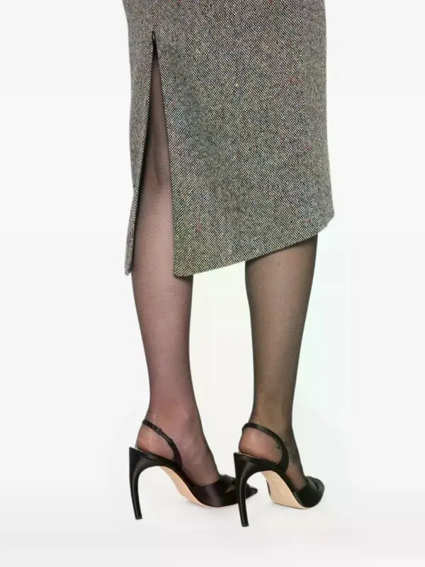 N°21 Herringbone-pattern Side-slit Skirt