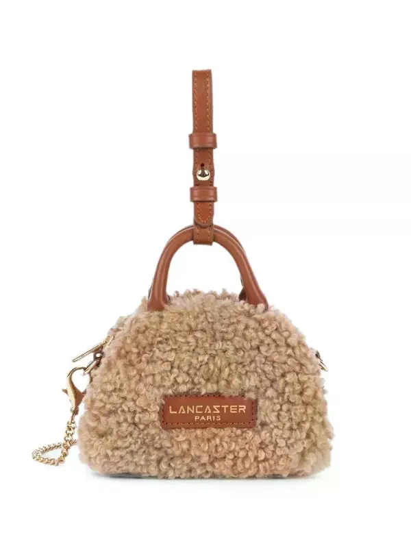 LANCASTER Nano Shearling-effect Leather Clutch Bag