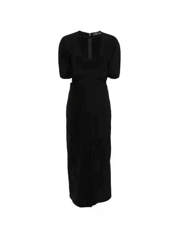 Proenza Schouler Puff Sleeve Front Slit Midi Dress