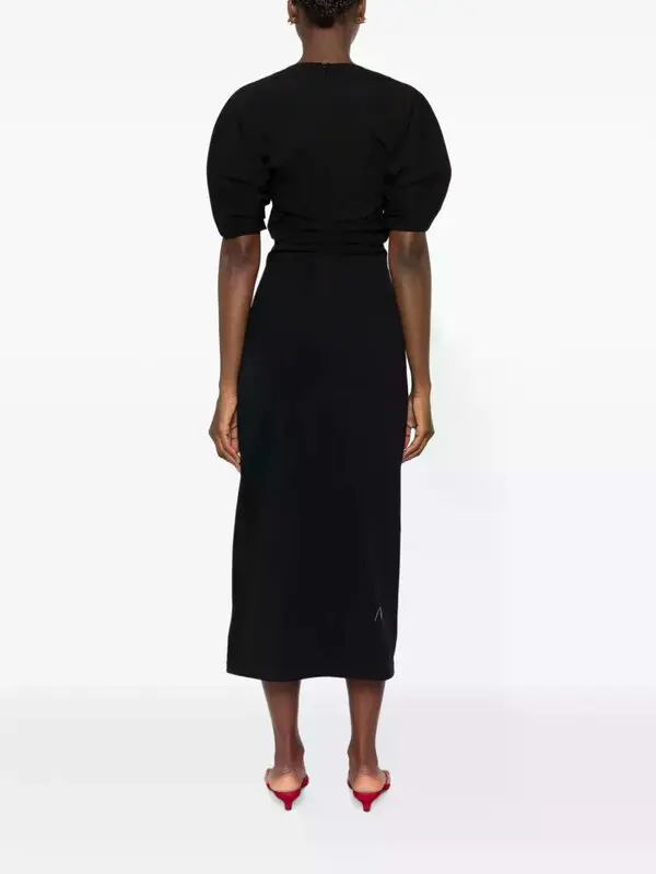 Proenza Schouler Puff Sleeve Front Slit Midi Dress