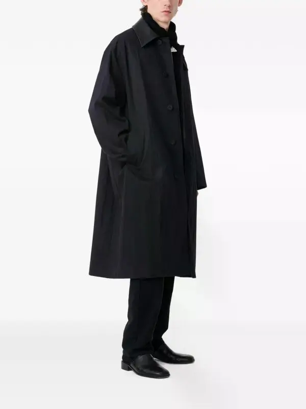 Studio Nicholson Leather-collar Trench Coat