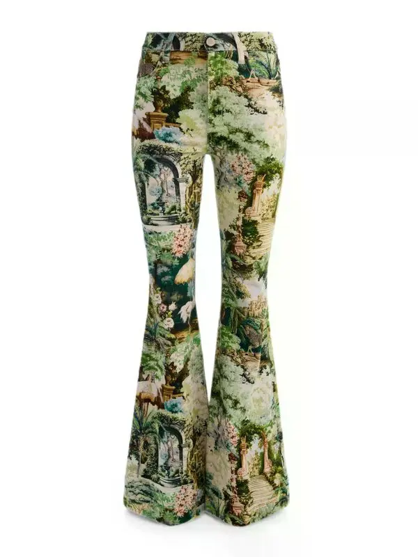 Alice + Olivia Beautiful Printed Flared Trousers