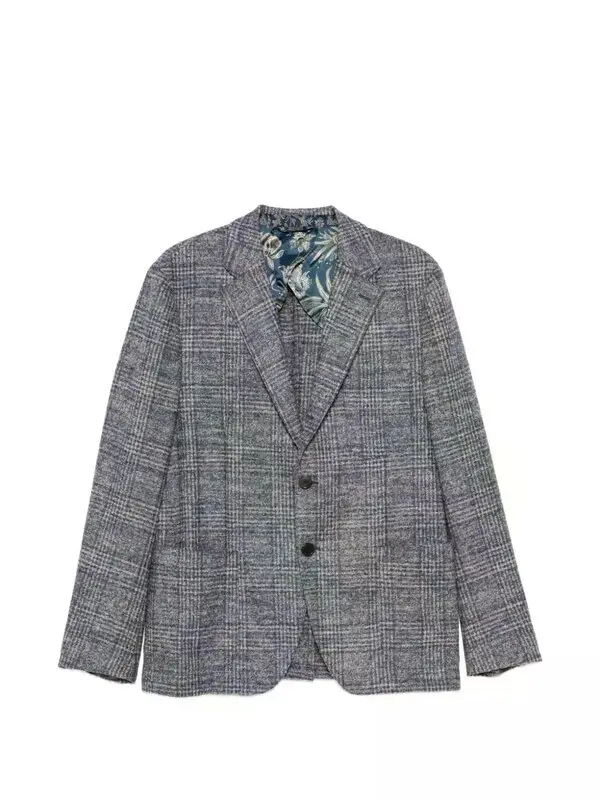 Etro Check-pattern Notched-lapel Blazer