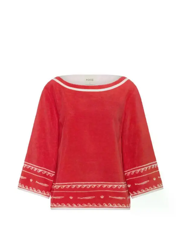 Posse Cody Fish-print Top