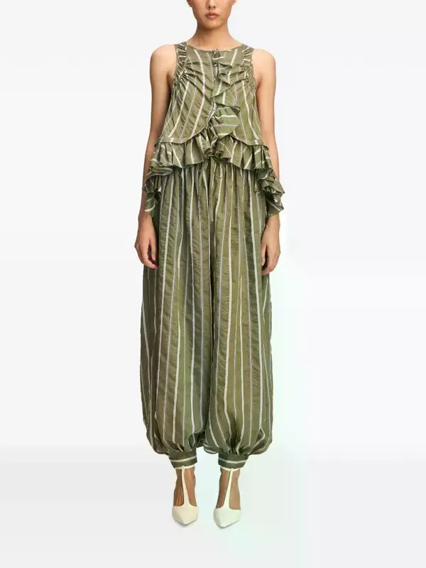 Cinq À Sept Azura Ruffled Striped Top