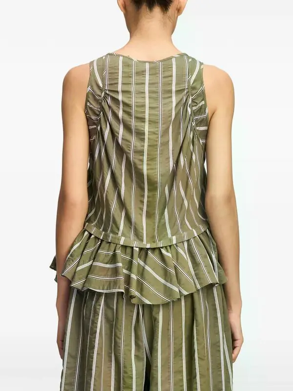 Cinq À Sept Azura Ruffled Striped Top