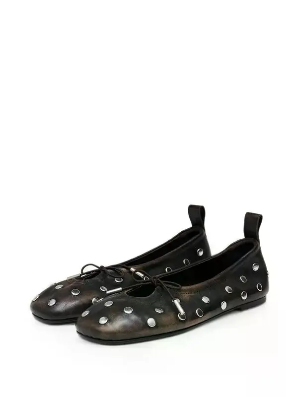 ALOHAS Rosalind Stud-embellished Leather Ballet Flats