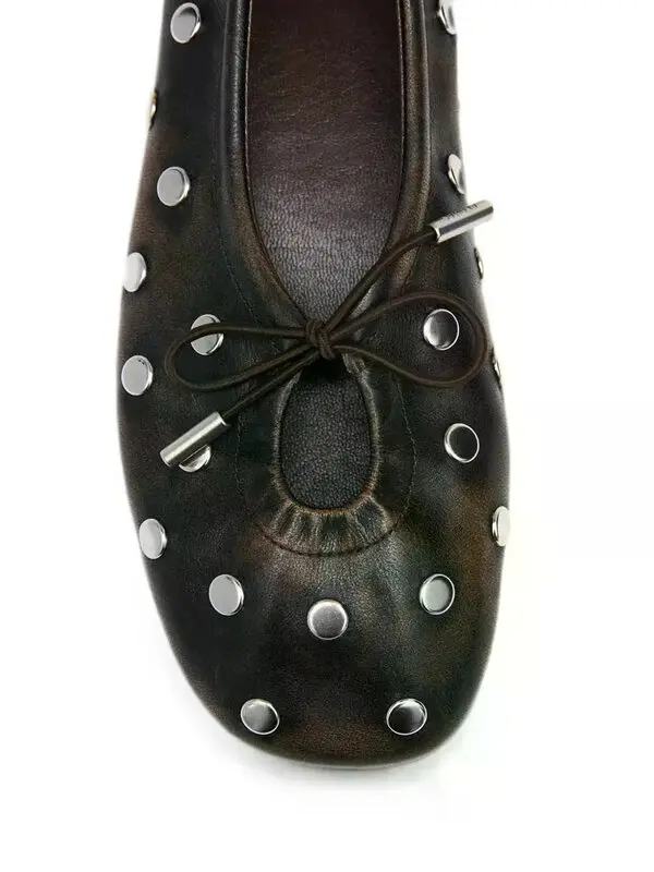 ALOHAS Rosalind Stud-embellished Leather Ballet Flats