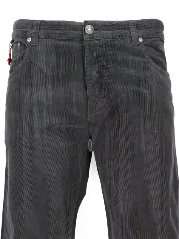 Isaia Logo-patch Corduroy-texture Jeans