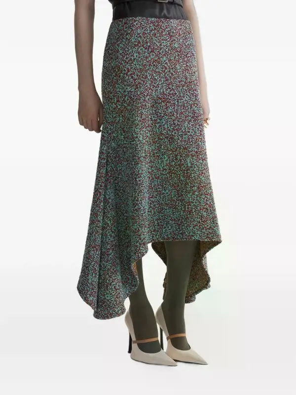 MUGLER Midi Asymetric Fluid Skirt - Neutrals