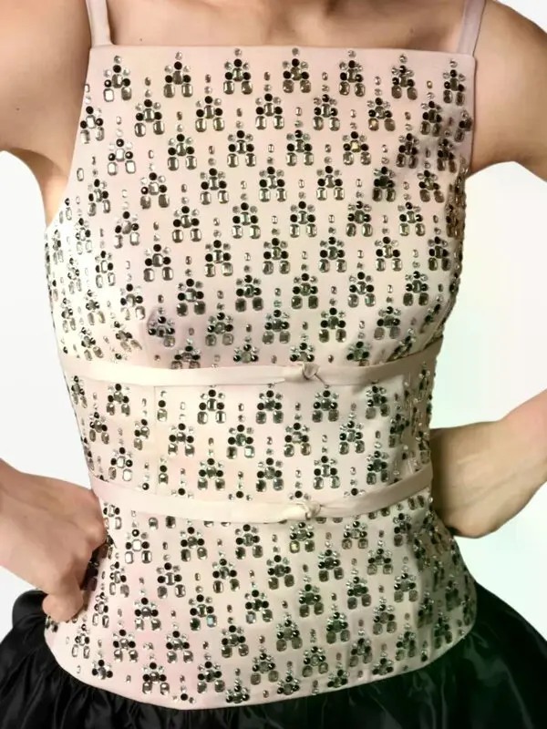 NAFSIKA SKOURTI Astra Bloom Crystal-embellished Midi Dress