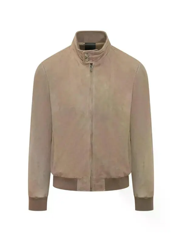 GIOCASTA Suede-finish High-neck Jacket
