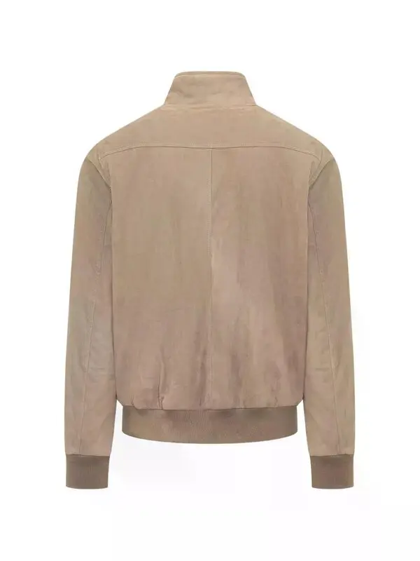 GIOCASTA Suede-finish High-neck Jacket