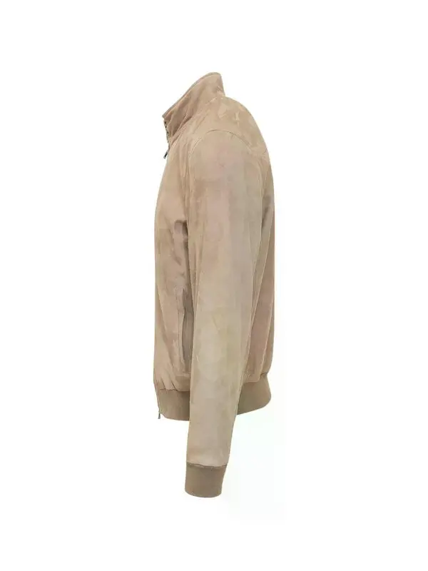 GIOCASTA Suede-finish High-neck Jacket