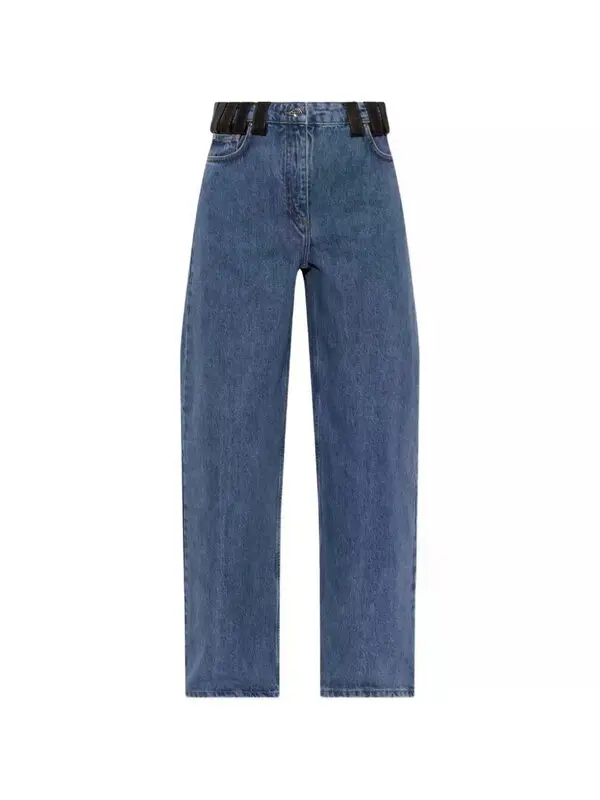 IRO PARIS Archies Leather-trimmed Jeans - Blue