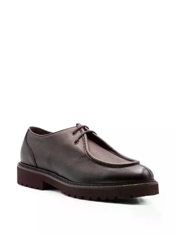DOUCAL'S Textured Box-stitched Oxford Shoes