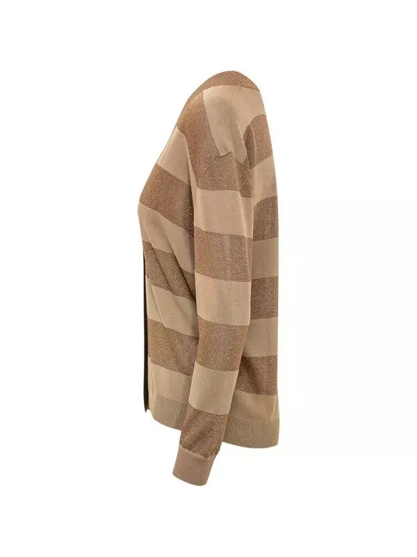 GRAN SASSO Striped V-neck Cardigan