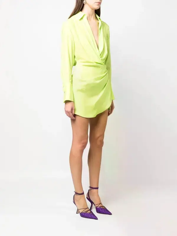 Gauge81 Naha Silk Draped Shirt Dress