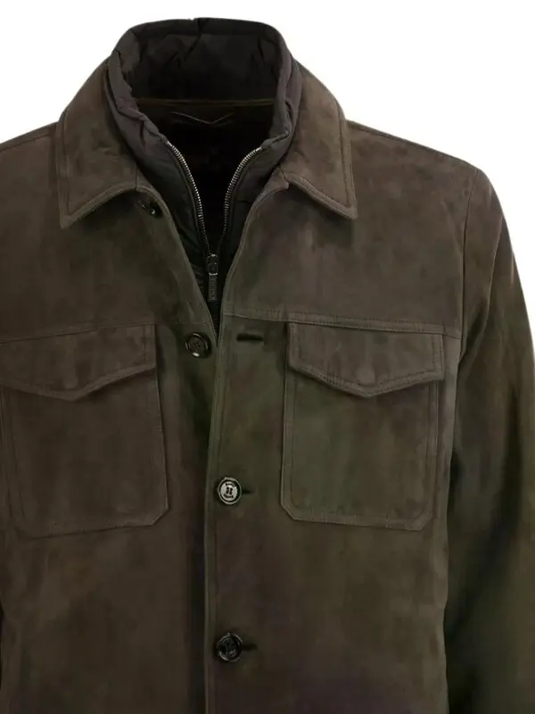 MOORER Torquato-tz Suede Layered-detail Jacket