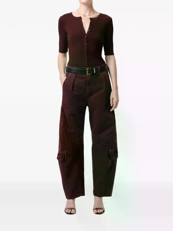 Citizens Of Humanity Flight Pleated Barrel-leg Cargo Pants - Red