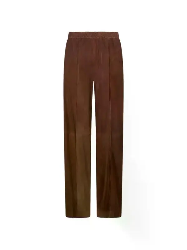 Fabiana Filippi Suede Straight-leg Trousers - Brown